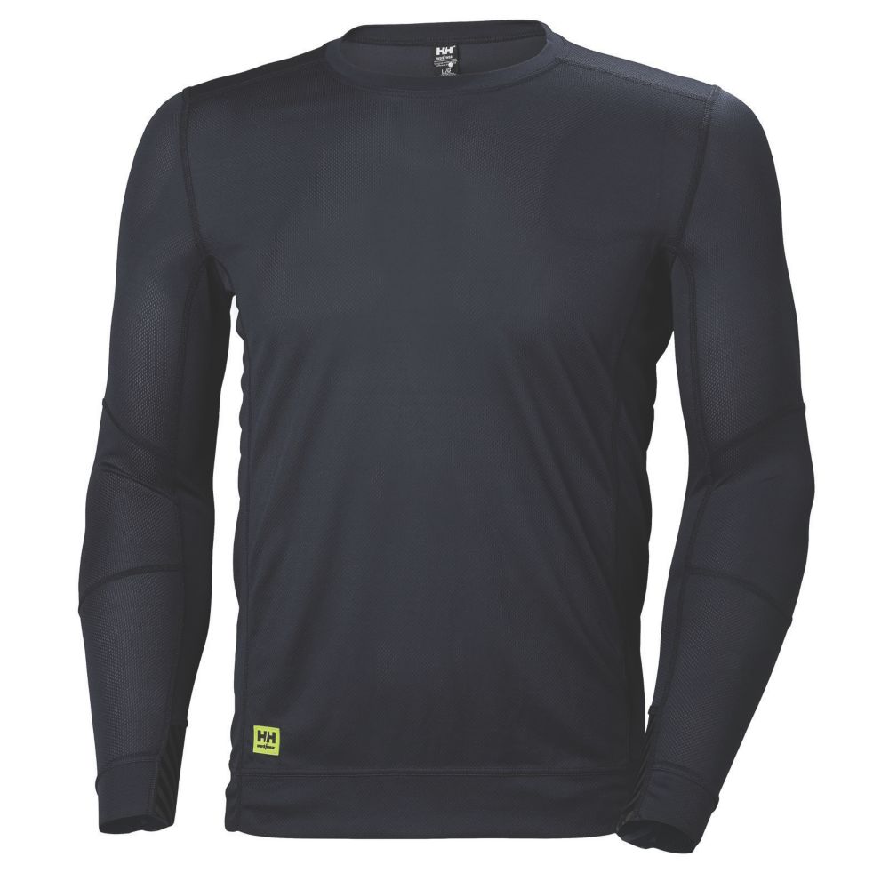 Helly Hansen Lifa Long Sleeve Crewneck Base Layer Black Medium 39 ...