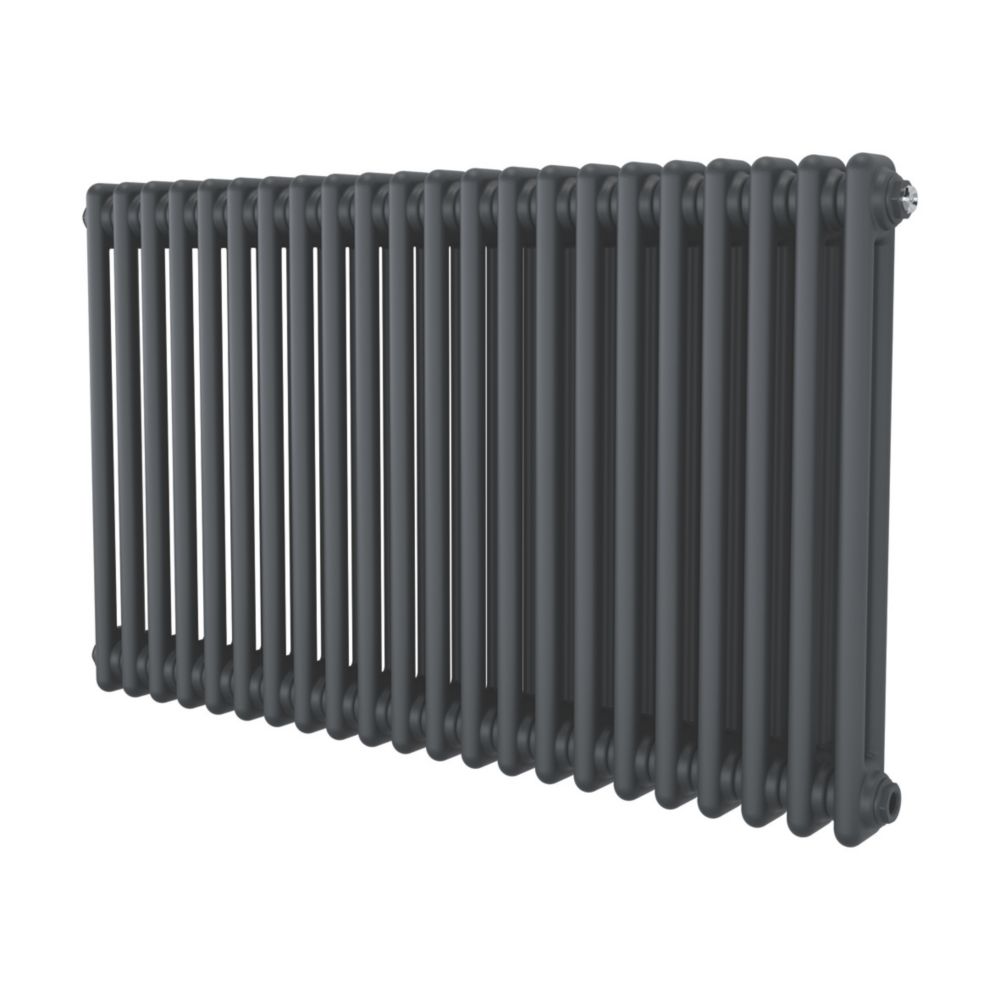Azur 600mm x 1010mm 3297BTU Anthracite Horizontal 2 Column Radiator ...