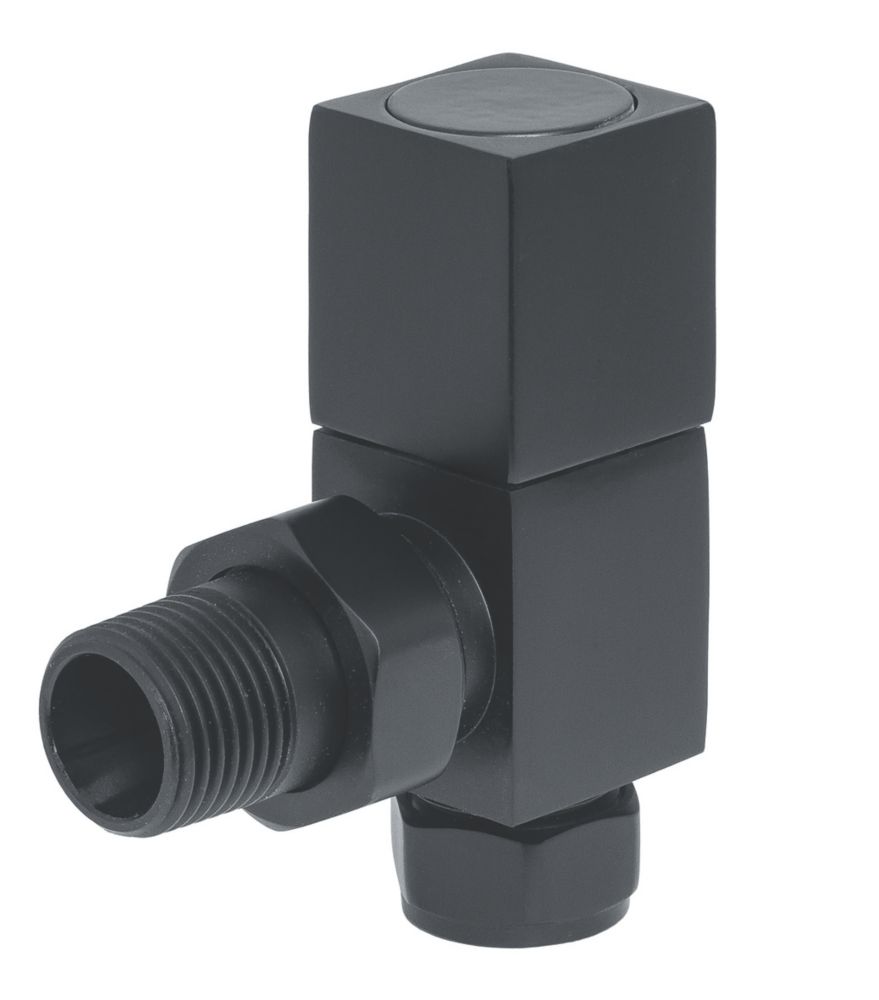 Towelrads 15mm x 1/2" Anthracite Angled Designer Manual Radiator Valve ...