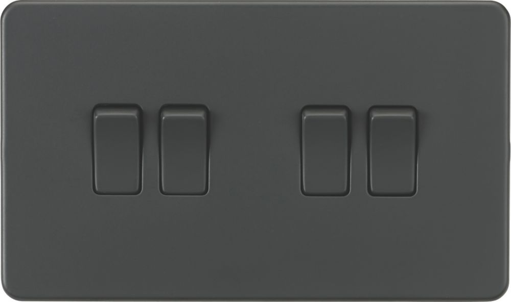 Knightsbridge 10AX 4-Gang 2-Way Light Switch Anthracite - Screwfix