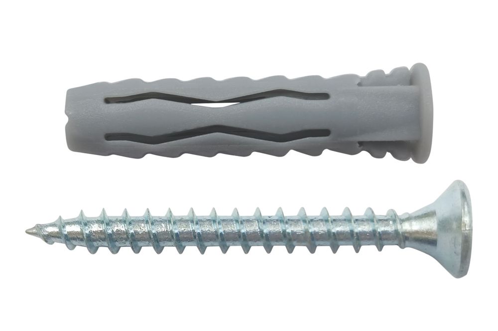 Easyfix Wall Plugs with Screws 6mm x 30mm 50 Pack - Screwfix