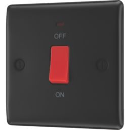 British General Nexus Metal 45A 2-Gang DP Cooker Switch Matt Black with ...