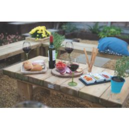 Forest Low Sleeper Garden Table 1225mm x 600mm x 445mm - Screwfix