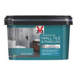 V33 2Ltr Lagoon Blue Satin Tile Paint - Screwfix