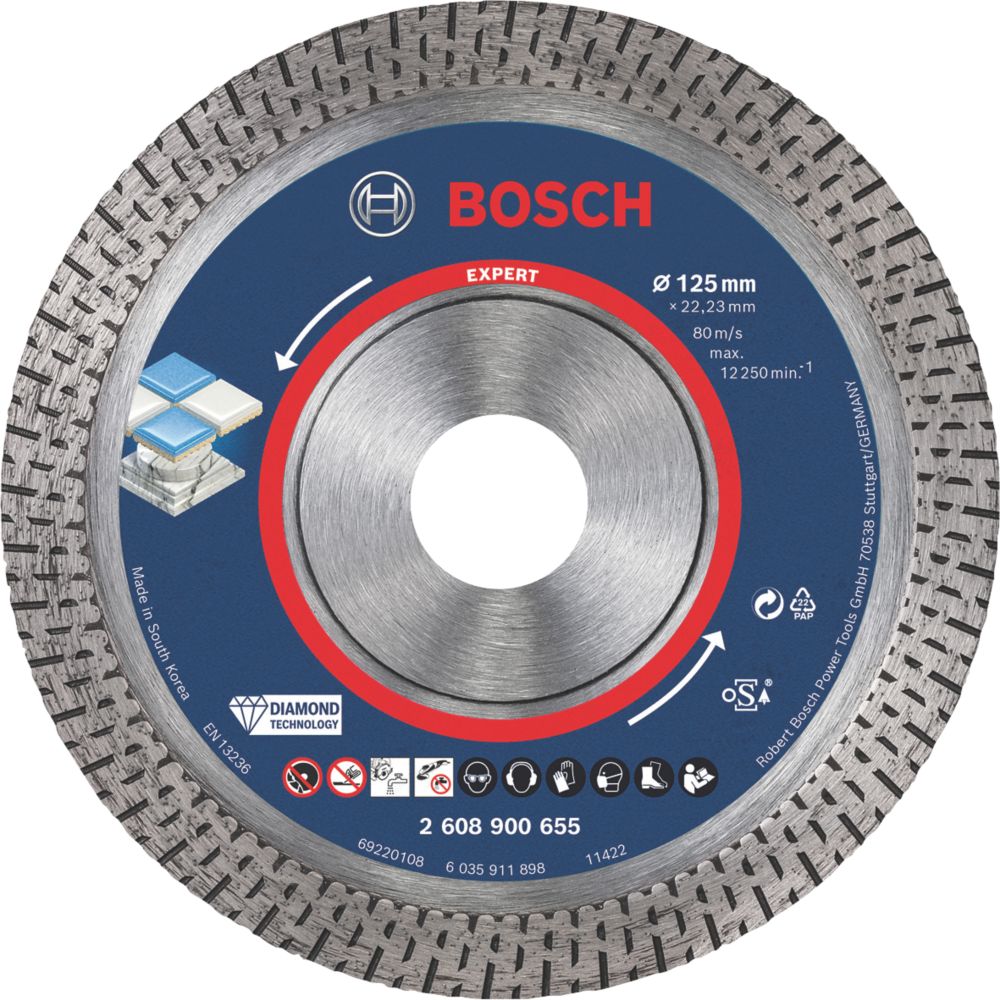 Bosch Expert Masonry Diamond Cutting Disc 125 x 22.23mm - Screwfix