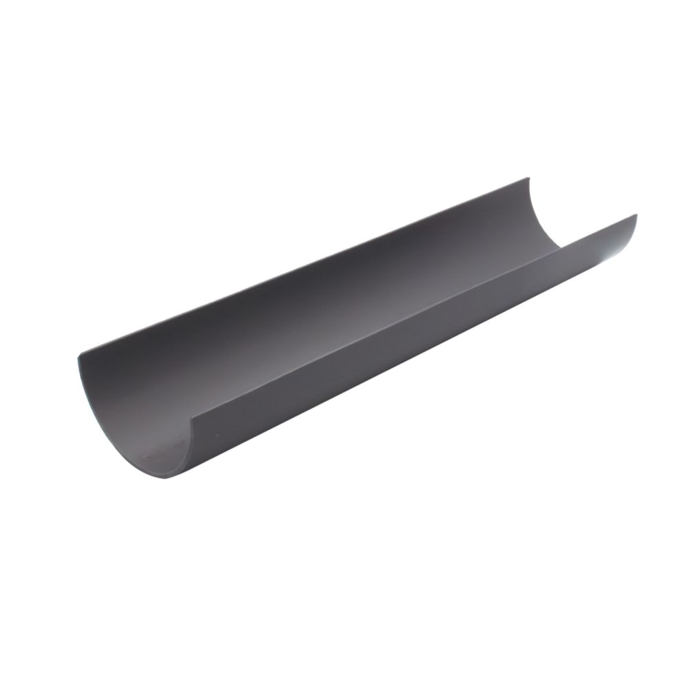 FloPlast MiniFlo uPVC Half Round Gutters Anthracite Grey 76mm x 2m 6 ...