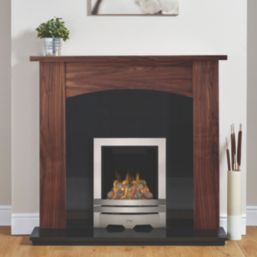 Focal Point Nebraska Fire Surround Walnut Veneer 1300mm x 1120mm - Screwfix