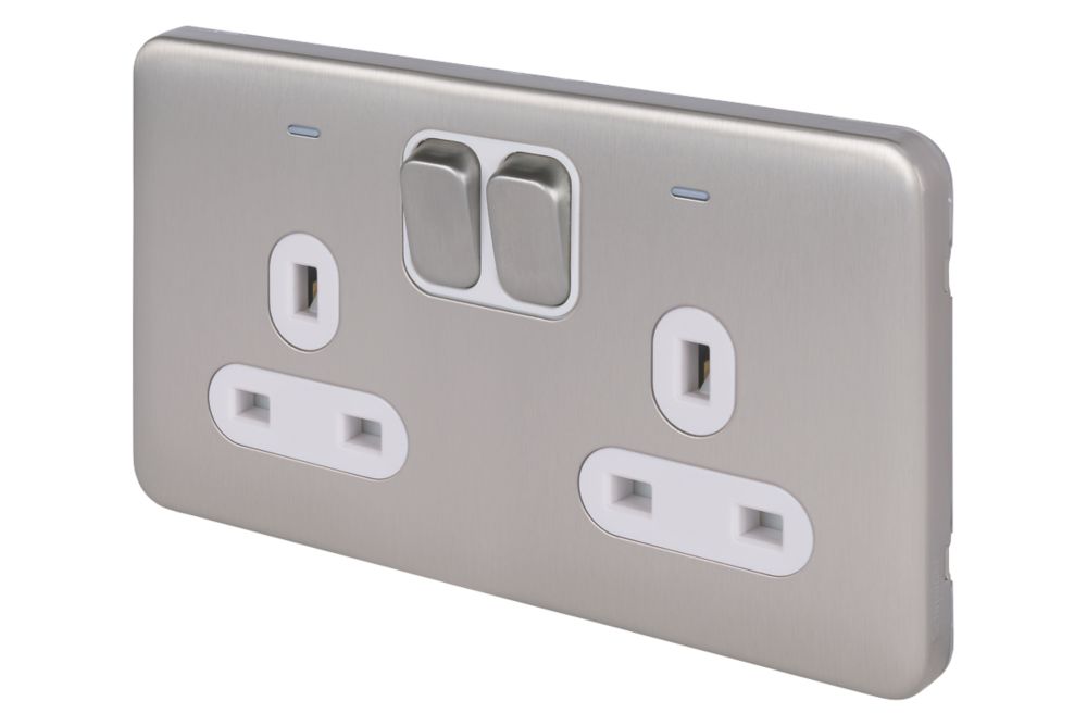 Schneider Electric Lisse Deco 13A 2-Gang DP Switched Plug Socket ...