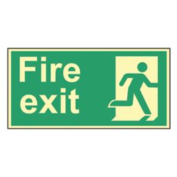Essentials Photoluminescent "Fire Exit Man Right" Sign 150mm x 300mm ...