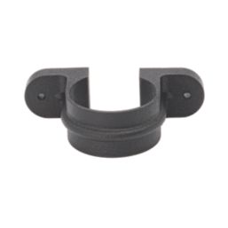 FloPlast Cast Iron Effect Round Pipe Clips Black 68mm 10 Pack - Screwfix