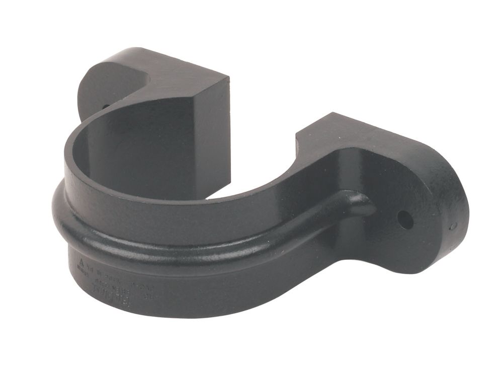 FloPlast Cast Iron Effect Round Pipe Clips Black 68mm 10 Pack - Screwfix