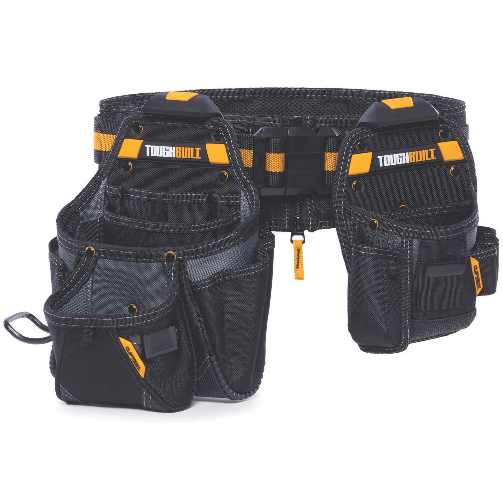 Toughbuilt ClipTech 3-Piece Handyman Tool Belt Set 32-48" Black - Screwfix