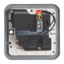 Contactum 13A 1-Gang DP Switched Metal Clad Socket with Neon with White ...