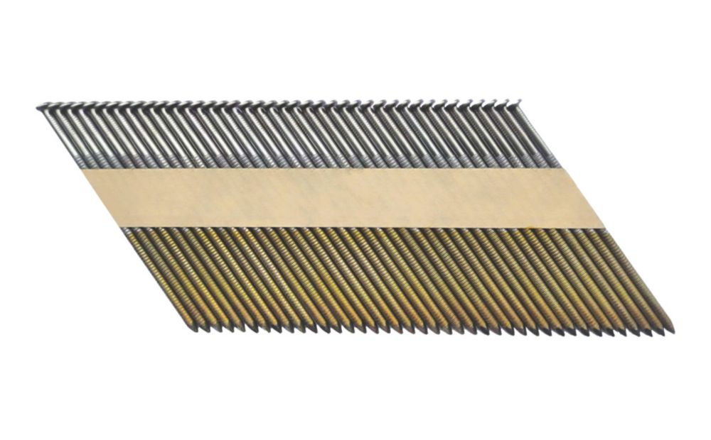 Erbauer Bright 34º Collated Nails Ring Shank 3.1mm x 90mm 2200 Pack ...