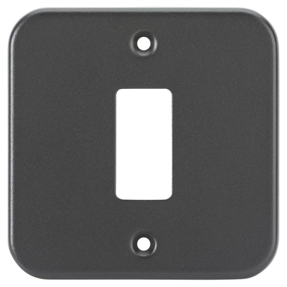 Knightsbridge 1-Module Grid Metal Clad Faceplate Black - Screwfix