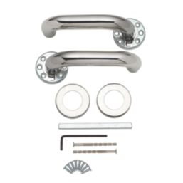 Eurospec Fire Rated Safety Lever on Rose Pair Polished Stainless Steel ...
