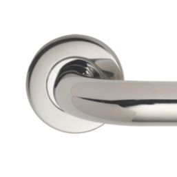Eurospec Fire Rated Safety Lever on Rose Pair Polished Stainless Steel ...