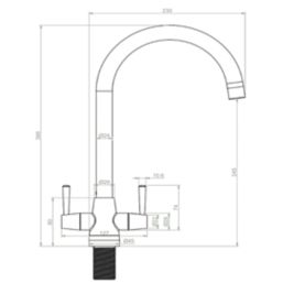 ETAL Wick Twin Lever Kitchen Mixer Tap Brushed Copper - Screwfix