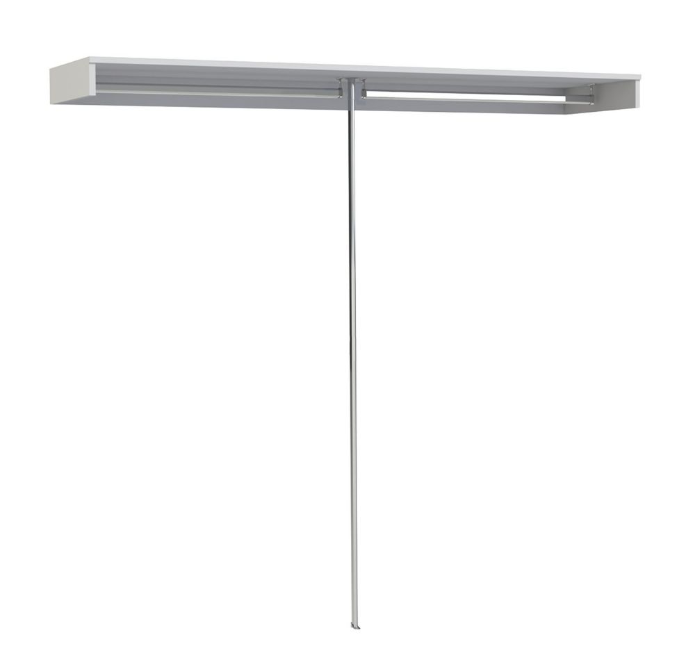 Spacepro Shelf & Hanger Bar Dove Grey 2400-2800mm x 108mm - Screwfix