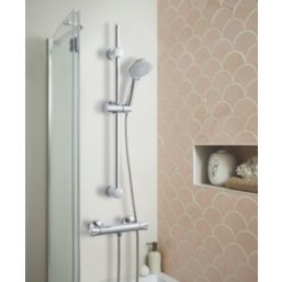 Highlife Bathrooms Slim Rear-Fed Exposed Chrome Thermostatic Shower ...
