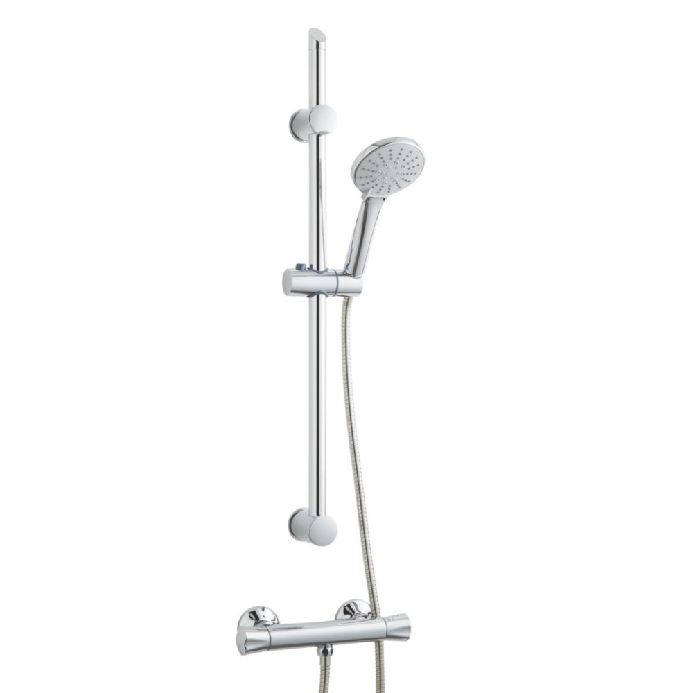 Highlife Bathrooms Slim Rear-Fed Exposed Chrome Thermostatic Shower ...