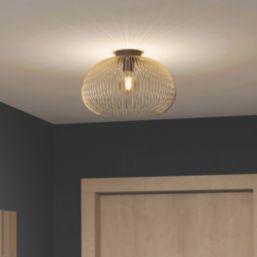 Eglo Venezuela Single Ceiling Light Black/Gold - Screwfix