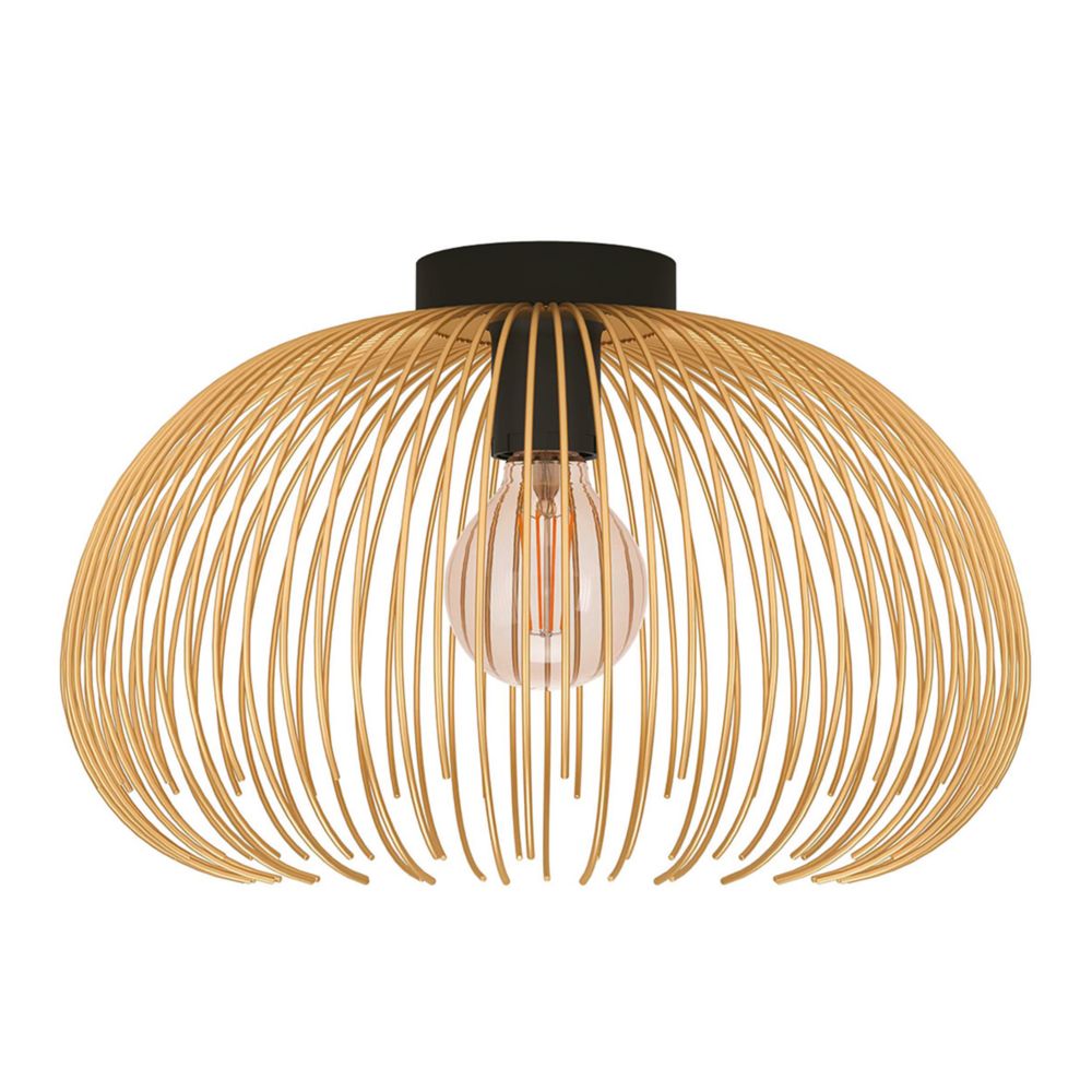 Eglo Venezuela Single Ceiling Light Black/Gold - Screwfix