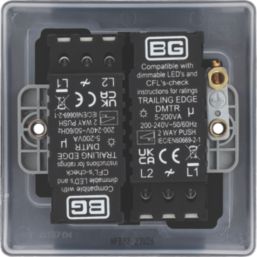 British General Nexus Metal 2-Gang 2-Way LED Dimmer Switch Matt Black ...