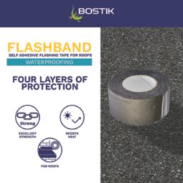 Bostik Flashband & Primer Grey 3.75m x 75mm - Screwfix