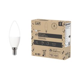 LAP ES Candle RGB & White LED Smart Light Bulb 4.2W 470lm 3 Pack - Screwfix