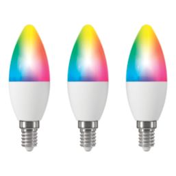 LAP ES Candle RGB & White LED Smart Light Bulb 4.2W 470lm 3 Pack - Screwfix