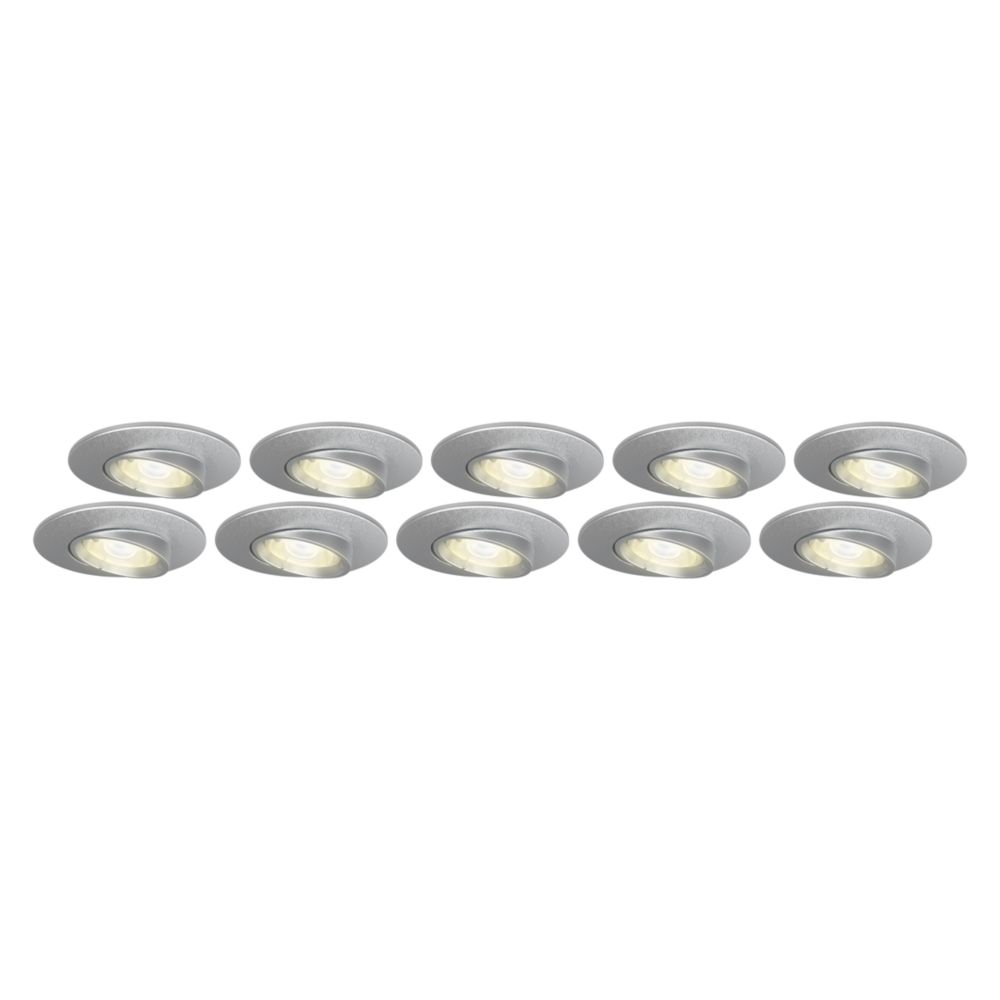 4lite Tilt Fire Rated GU10 Downlights Satin Chrome 30 Pack - Screwfix