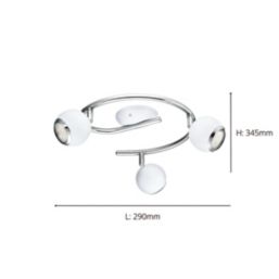 Eglo Bimeda LED 3-Light Ceiling Spotlight White/Chrome 8W 250lm - Screwfix