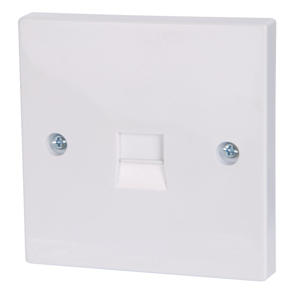 1-Gang Slave Telephone Socket White - Screwfix