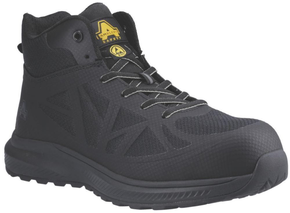 Amblers Size 10 Black Safety Boots - Screwfix
