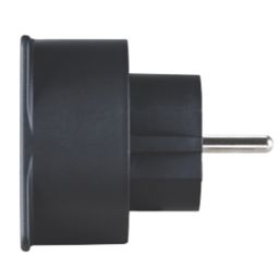 Masterplug 13A Unfused Travel Adaptor Black - Screwfix