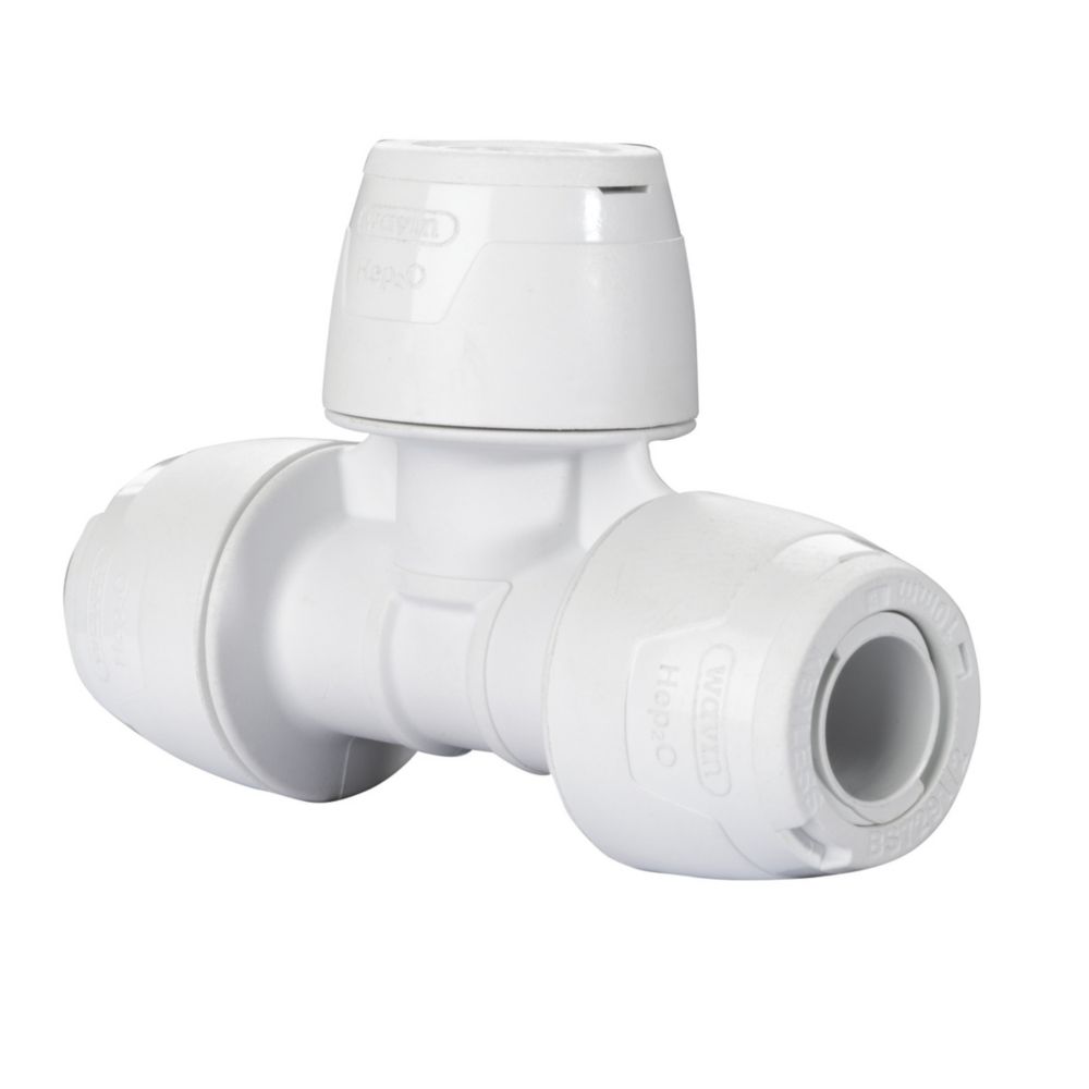 Hep2O Plastic Push-Fit Equal Keyless Tee 10mm - Screwfix