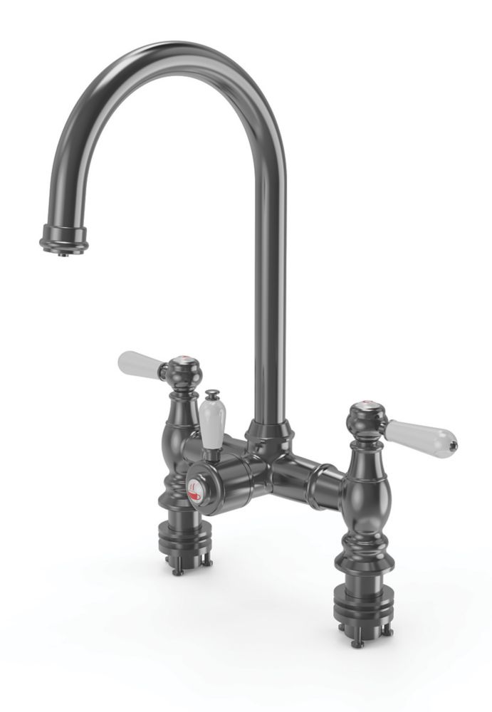 ETAL Traditional Bridge 3-in-1 Boiling Water Kitchen Tap Gun Metal ...