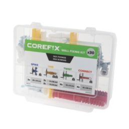 Corefix KIT Assorted Wall Fixing Kit With Screws 30 Pieces - Screwfix