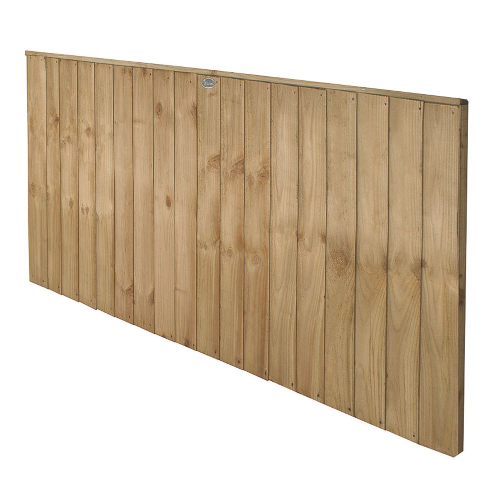 Forest Vertical Board Closeboard Fence Panels Natural Timber 6' x 3 ...