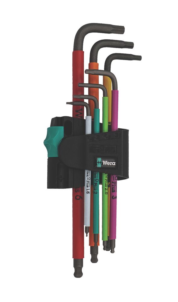 Wera 950/7 Blacklaser Multicolour Magnet 1 Metric Hex-Plus L-Key Set 7 ...