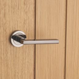 Designer Levers Scylla Lever on Rose Door Handle Pair Black Nickel ...