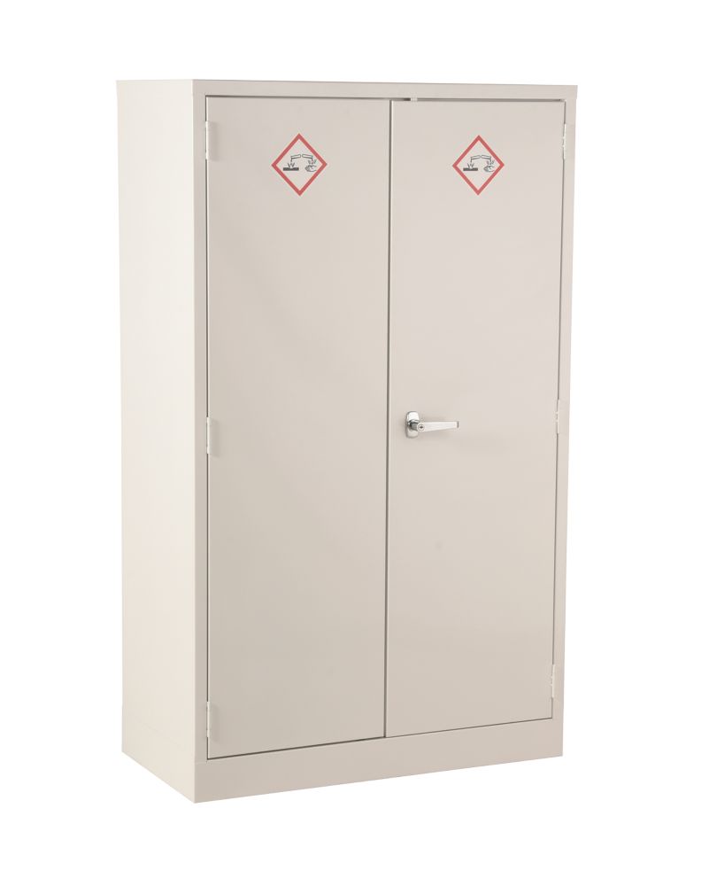 Barton 2-Shelf Acid Cabinet White 915mm x 457mm x 1524mm - Screwfix