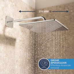Grohe Precision 310 Cube HP Rear-Fed Concealed Chrome Thermostatic Cube Shower System - Screwfix