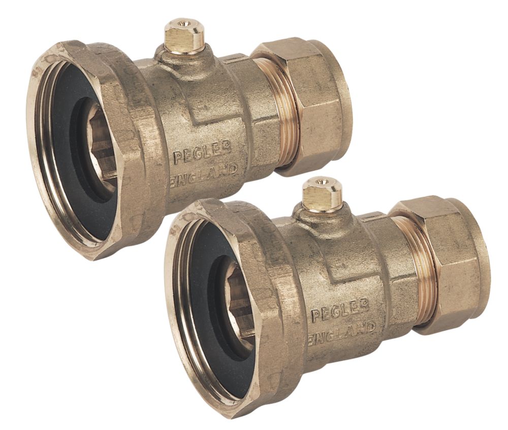 Pegler Pump Valves 22mm x 1 1/2" 2 Pack | Pump Valves | Screwfix.com