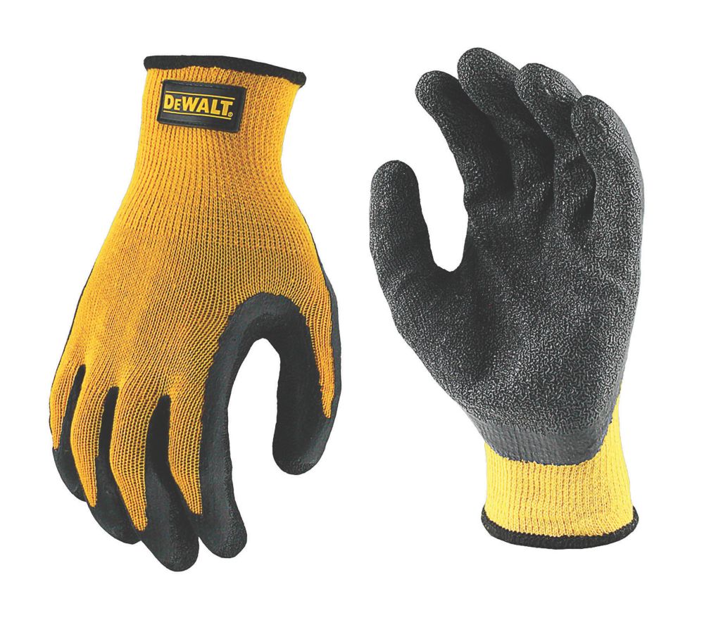 DEWALT Coated Grip Gloves Grey Medium - Screwfix
