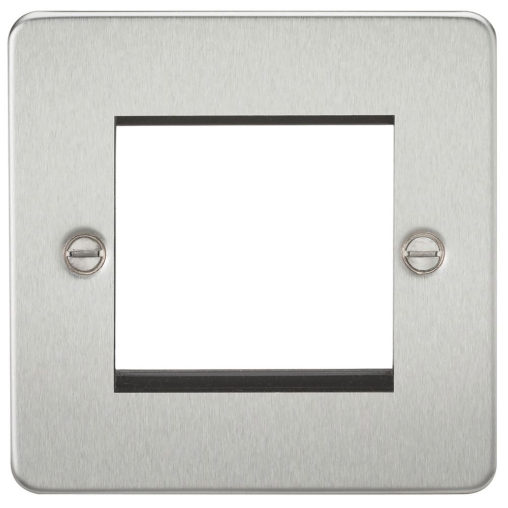 Knightsbridge Flat Plate 2-Module Modular Faceplate Brushed Chrome ...
