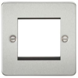 Knightsbridge Flat Plate 2-Module Modular Faceplate Brushed Chrome ...