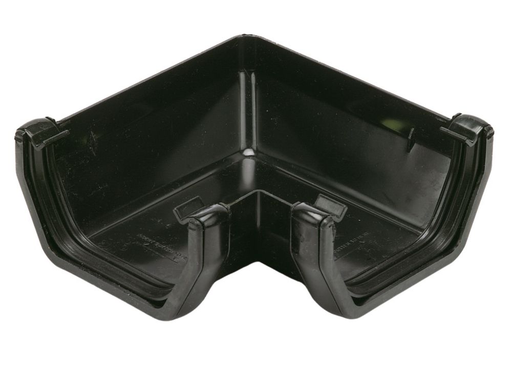 FloPlast uPVC 90° Square Gutter Angle Black 114mm - Screwfix