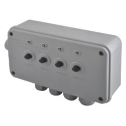 British General IP66 13A 4-Gang 4-Way Weatherproof Outdoor Switched ...